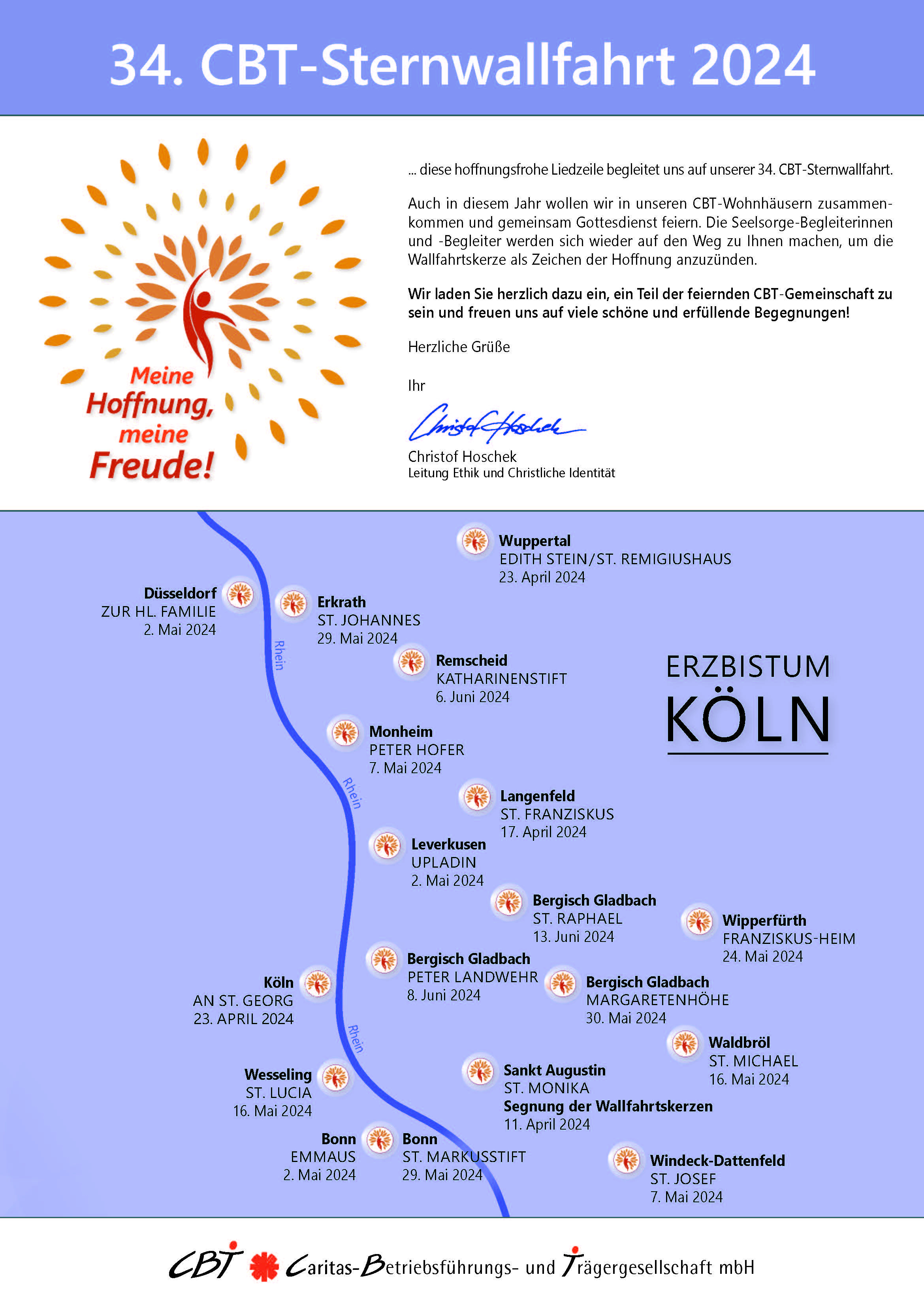 „Meine Hoffnung, meine Freude!“: Start der 34. CBT-Sternwallfahrt - CBT GmbH
